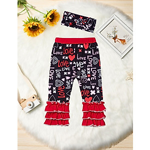 DONWEN Valentine Baby Girl Outfit 12-18 Months Baby Valentine Outfits Clothes Long Sleeve Shirt Tops Valentine Outfit Baby Girl