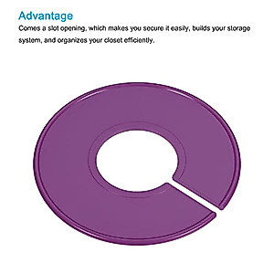 PATIKIL Clothes Dividers 10 Pack Blank Clothing Rack Size Sorting Reusable Wardrobe Round Hanger Separator, Purple
