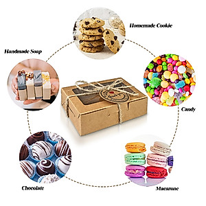 MUMULULU 25Pcs Soap Boxes for Homemade Soap with Window Small Kraft Soap Packaging Boxes for Homemade Soap Bakery Candy Cookies Packaging Supplies