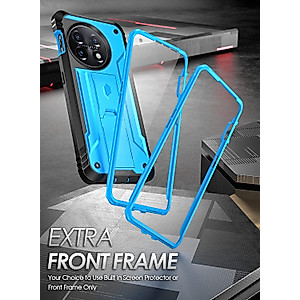 Poetic Revolution Case for OnePlus 11 5G 6.7"(2023), [20 FT Mil-Grade Drop Tested], Full-Body Rugged Dual-Layer Shockproof Protective Cover with Kickstand and Built-in-Screen Protector, Light Blue