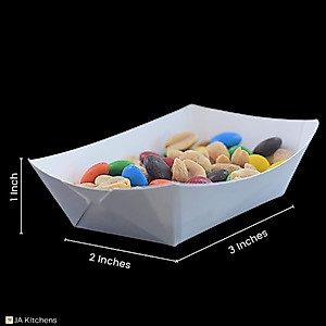 JA Kitchens Mini White Paper Food Tray - 250 Pieces 1/4 Pound Tray