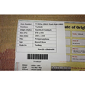 Unique Loom Fars Collection Area Rug - Monterey (8' Round, Multi/ Rust Red)