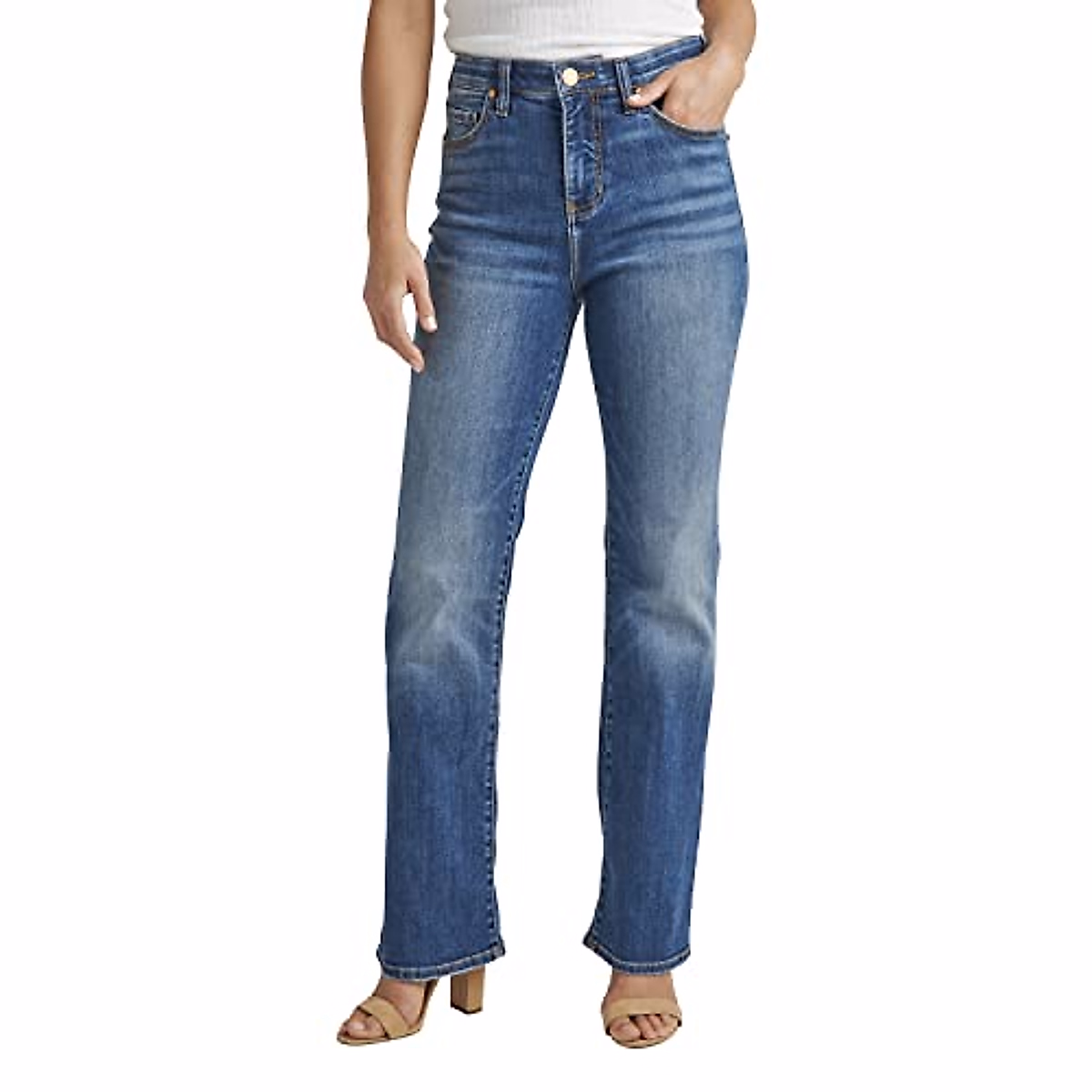 JAG Jeans Women's Phoebe High Rise Bootcut Jeans-Legacy, Seaside Blue, 10