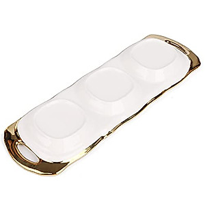 Fvstar Ceramic Sugar Bowls 3pcs Porcelain Spice Pots Salt Containers Condiment Jar Seasoning Storage Jar with Spoon and Tray,Sugar Jar for Kitchen,Coffee Bar, Countertop(White)