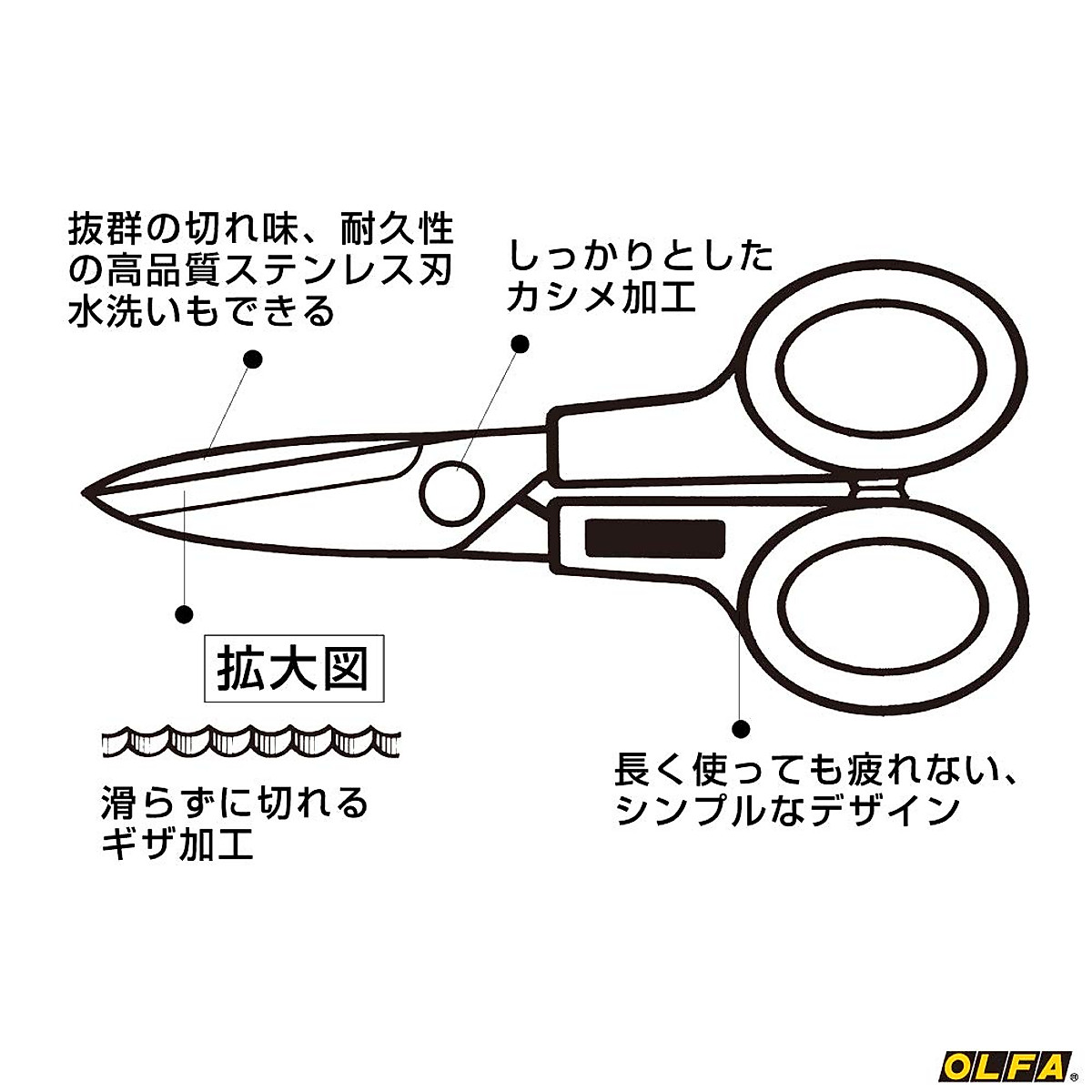 OLFA Household Scissors L-Shaped 112B