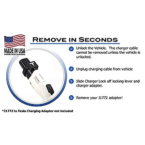 Upgraded j1772 Charger Adapter Lock | Carbon Composite | for Tesla Model 3 / Y (with Sticker)