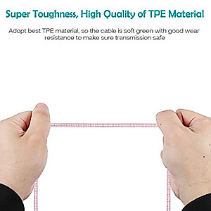 Yoodelife 3 Feet Replacement High Speed USB 2.0 Nylon Braided Sync and Charging Charger Cable Cord for Apple iPhone 4, 4s, 3G, 3GS, 2G, iPad 1/2/3 iPod Touch, iPod Nano - Rose Gold