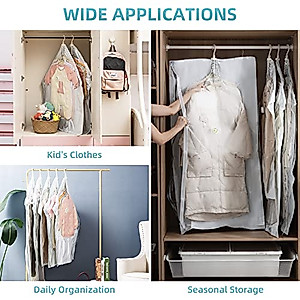 TAILINK Hanging Vacuum Storage Space Saver Bags 6 Pack (3 Long+3 Short) for Clothes, Winter Coats, Suits, Dress Garments, Variety Wide-Side Space Saver Garment Bags, Closet Organizer Save 80% Space