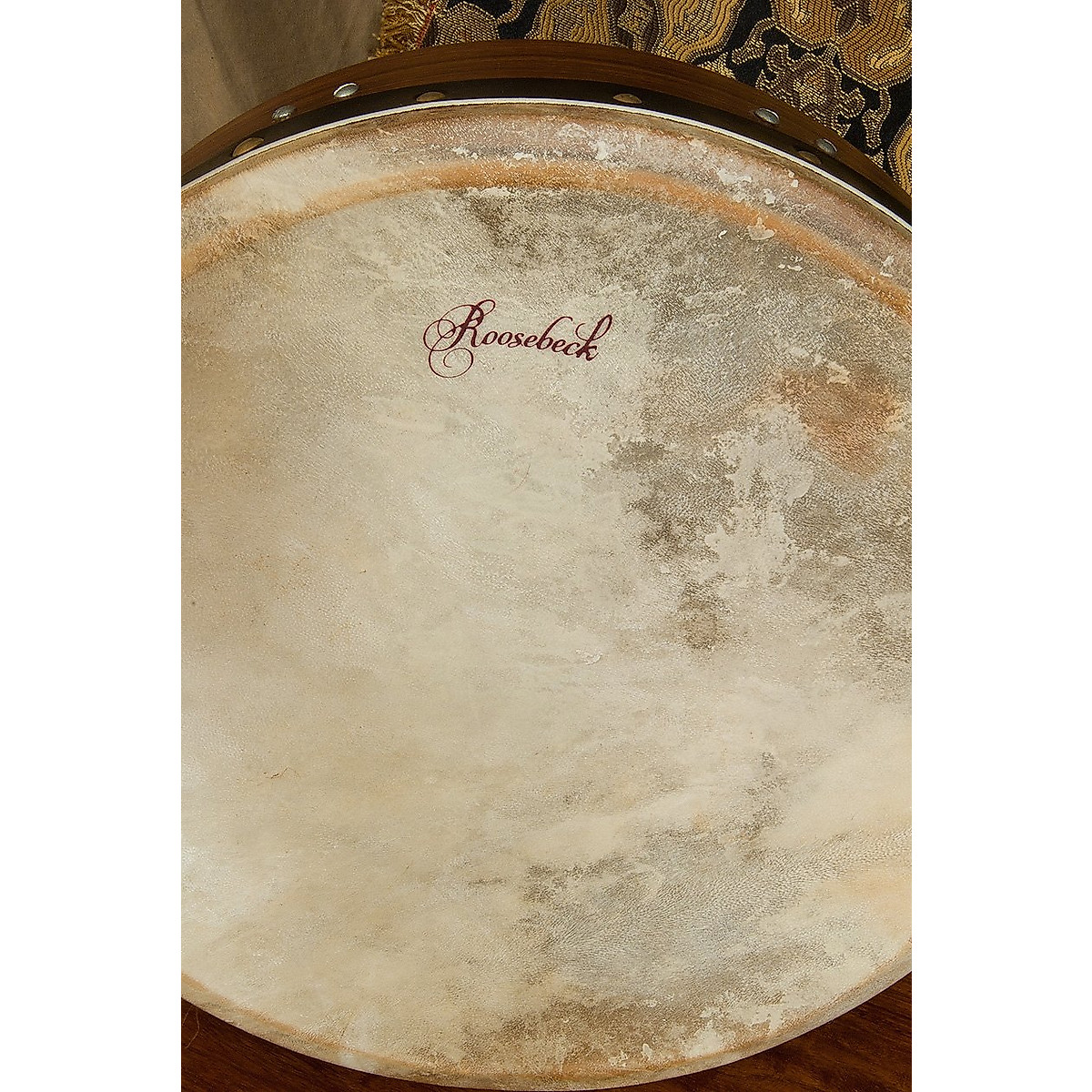 Roosebeck Tunable Sheesham Bodhran, Rosewood, Cross-Bar 14 inches by 3.5 inches