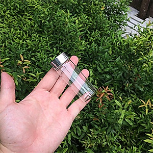 12units 30x80mm Empty Jars Glass Bottle with Aluminium Silver Color Screw Cap 40mlSealed Liquid Food Gift Container (12, 40ML-Silver Lid)