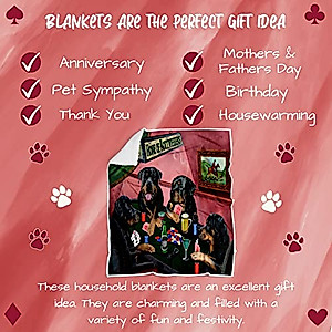 Home of Rottweiler Dogs Playing Poker Blanket - Lightweight Super Soft Cozy and Durable Bed Blanket - Animal Theme Fuzzy Blanket for Sofa Bed Couch BLNKT64511 (50x60 Woven)