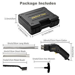 Hot Knife Foam Cutter with 10ft Long Cable, 150W Electric Styrofoam Cutter Tool Kit with 2 Blades for Cutting EPP, EPS, XPS, EVA, EPE, PU, KT Board, Sponge, Nylon