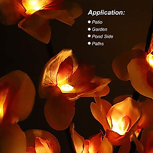 Asixxsix Solar Pathway Light, 2Pcs/Set Elegant LED Garden Light, Delicate for Wedding Festival Decor Outdoor Home Garden Courtyard Lawn Decoration