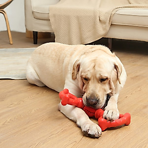 MEERESN Interactive Dog Toy for Aggressive Chewers - 2 in1 Tug of War Dog Toy with 360°Rotating Handle and Dog Puzzle Teething Clean Toys Ball for Medium Large Dogs