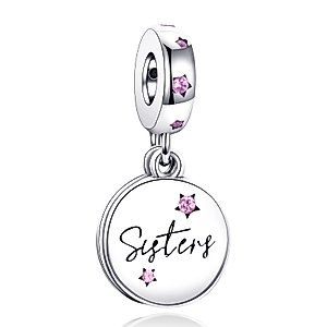 EZ Tuxedo Forever Sister Dangle Charms 925 Sterling Silver Bead for Bracelets