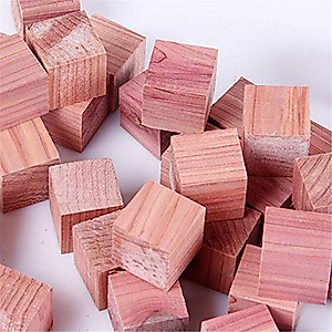 FunSpt 36 Pcs Cedar Blocks Cube with Fragrance Odor 100% Nature Aromatic Red Ceder Planks for Hanger Wardrobes Closets Drawers Freshener Clothes,005