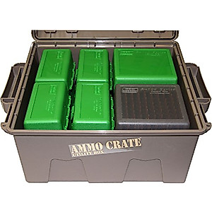 MTM ACR8-72 Ammo Crate Utility Box | Ammo, Survival or Hunting Gear Storage | O-Ring Seal for Water Resistant Dry Storage | Double Padlock tapped for Security | Carries 85lbs of Gear | Dark Earth