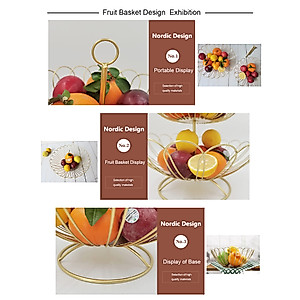 ACQTULOU 2 Tier Fruit Basket, Fruit Bowl, Vegetables Countertop Bowl Storage, Detachable and Hangable for Large Capacity Fruit Tray