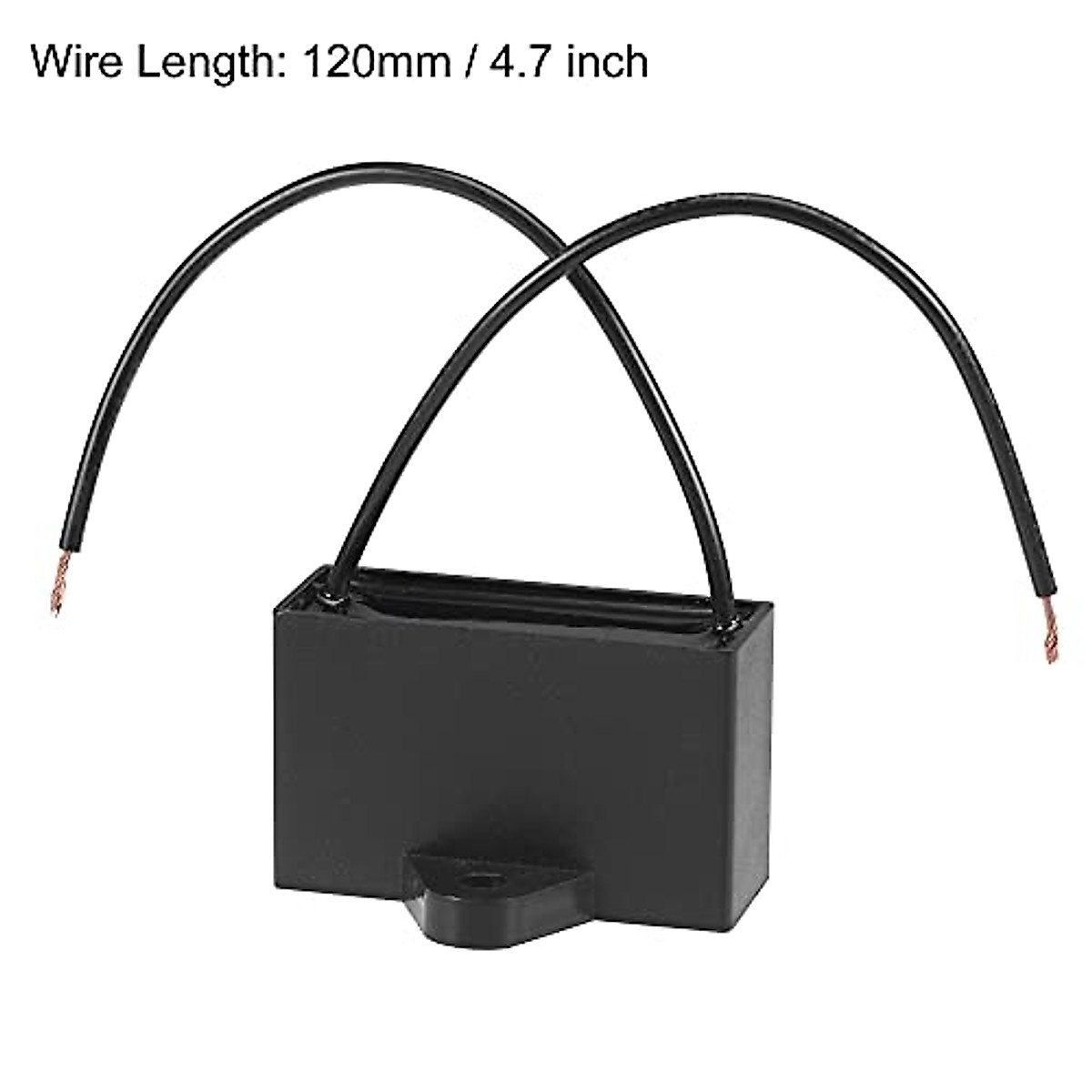 uxcell Ceiling Fan Capacitor CBB61 4.5uF 350V AC 2 Wires Metallized Polypropylene Film Capacitor 47x29x18mm for Electric Fan Pump Motor Generator