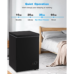 Iorbur FLG-100Q-Black 7.0 Cu.Ft Chest, Adjustable 7-Gear Temperature Control, with Removable Baskets, Deep Compact Freezer for Home, Kitchen, Garage, Office, Shop, RVs-Black