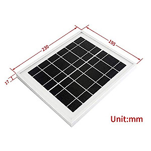 Waveshare Mini Solar Panel (6V 5W) with 156 Monocrystalline Cell for Solar Power Manager, Toughened Glass+ Anodic Oxidation Aluminum Alloy+ 0.25mm PET Material,6.0V ± 5% Voltage