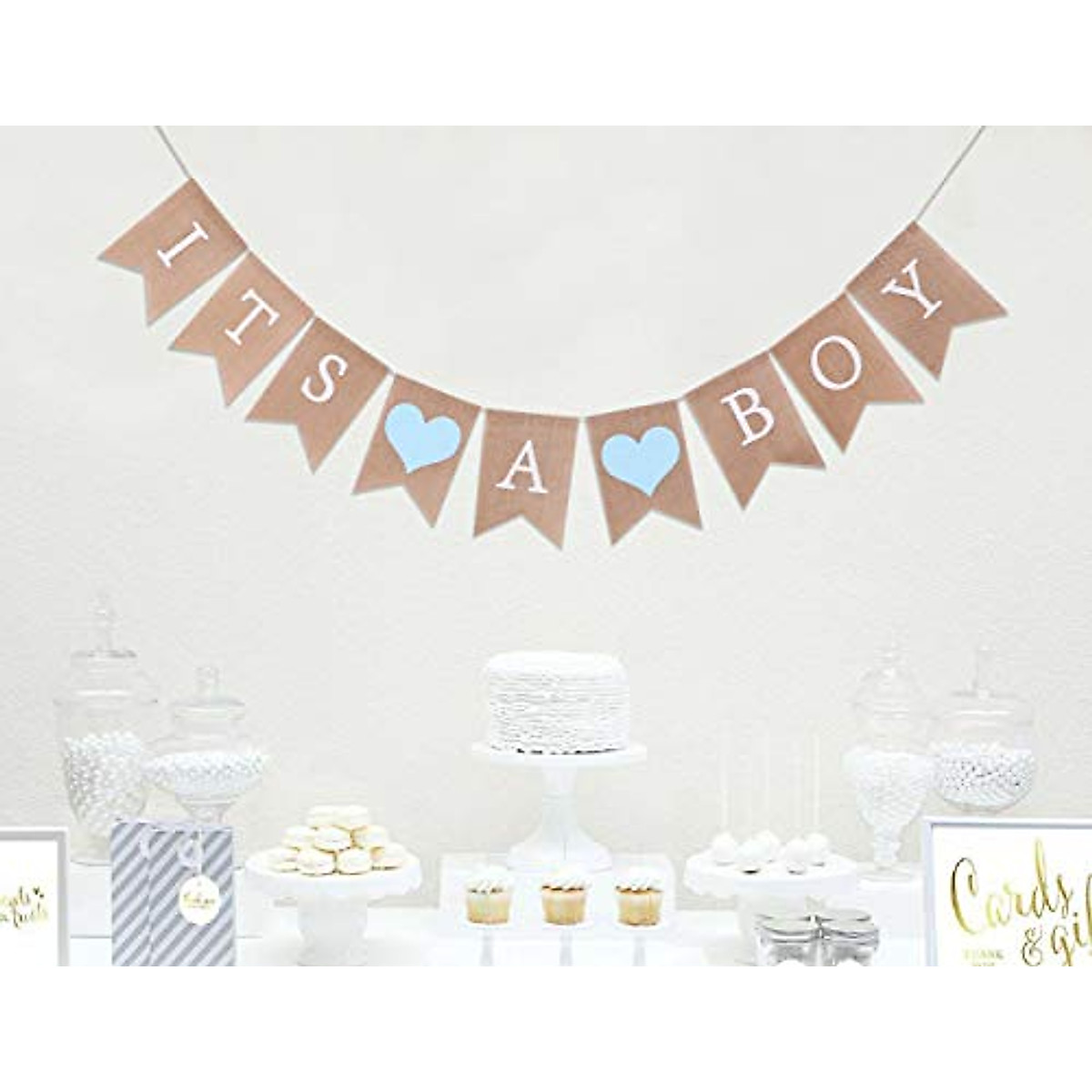 Burlap Banner for Baby Boy Shower - Baby Boy Shower Decorations,Its A Boy Burlap Banner,Best Boys Birthday Party Supplies (Its A Boy Burlap Banner)