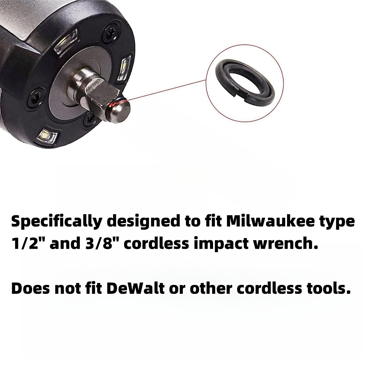 (6+6 Sets) 1/2” Impact Retaining Ring Friction Ring & 3/8” Impact Retaining Ring Friction Ring Anvil Clip with O-Ring for Milwaukee Electric Pneumatic Type Impact Wrench