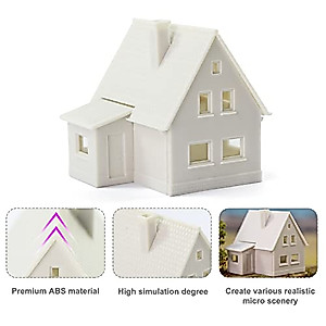 2 Sets N Scale 1:160 Model Blank Buildings Kit Unassembled House for Model Train Layout (B)
