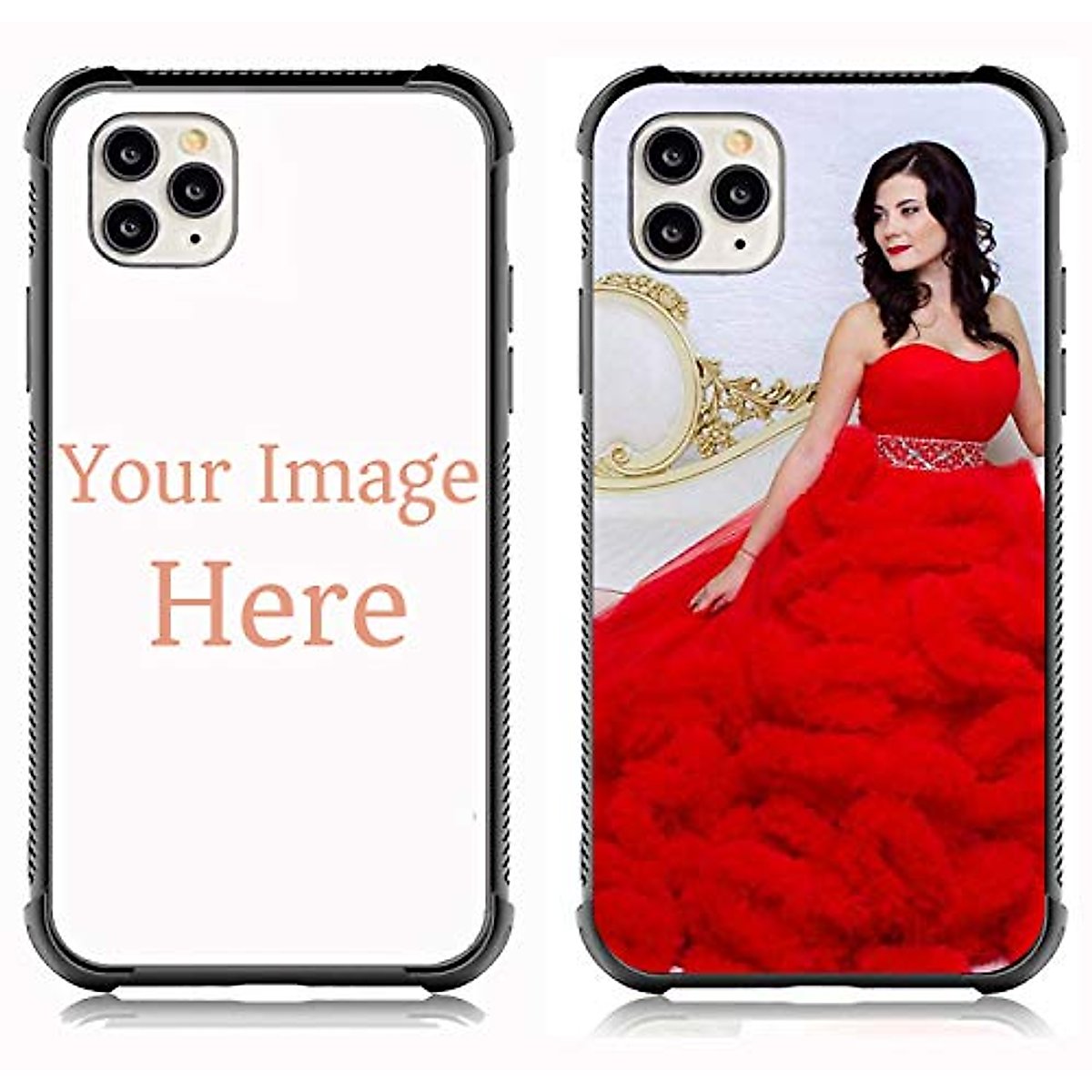 Personalized Custom Phone Case for Apple iPhone 12/12 Pro - Design Your Own Customized Custom Picture Photo Case Make Your Own Case Black