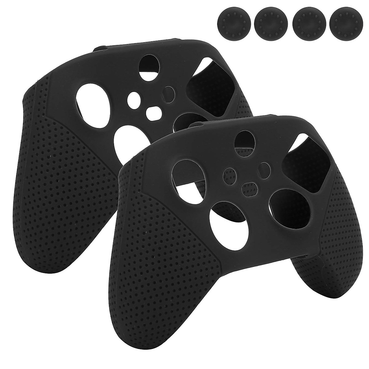 Game Handle Case, Silicone Skin Silicone Protection Case, Prevent Skidding Easy to Install and Remove Travel Home for Xbox Gamers(Black)