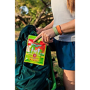 Mosquito Guard Repellent Bands / Bracelets (12 Pack) Made with Natural Plant Based Ingredients - Citronella, Lemongrass Oil. DEET Free