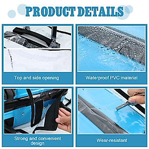 Windyun 12 Pcs Clear Luggage Cover Protector PVC Suitcase Cover Waterproof Dustproof Transparent Luggage Protector for Travel Wheeled Suitcase, Black Border (20 Inch, 24 Inch, 28 Inch)