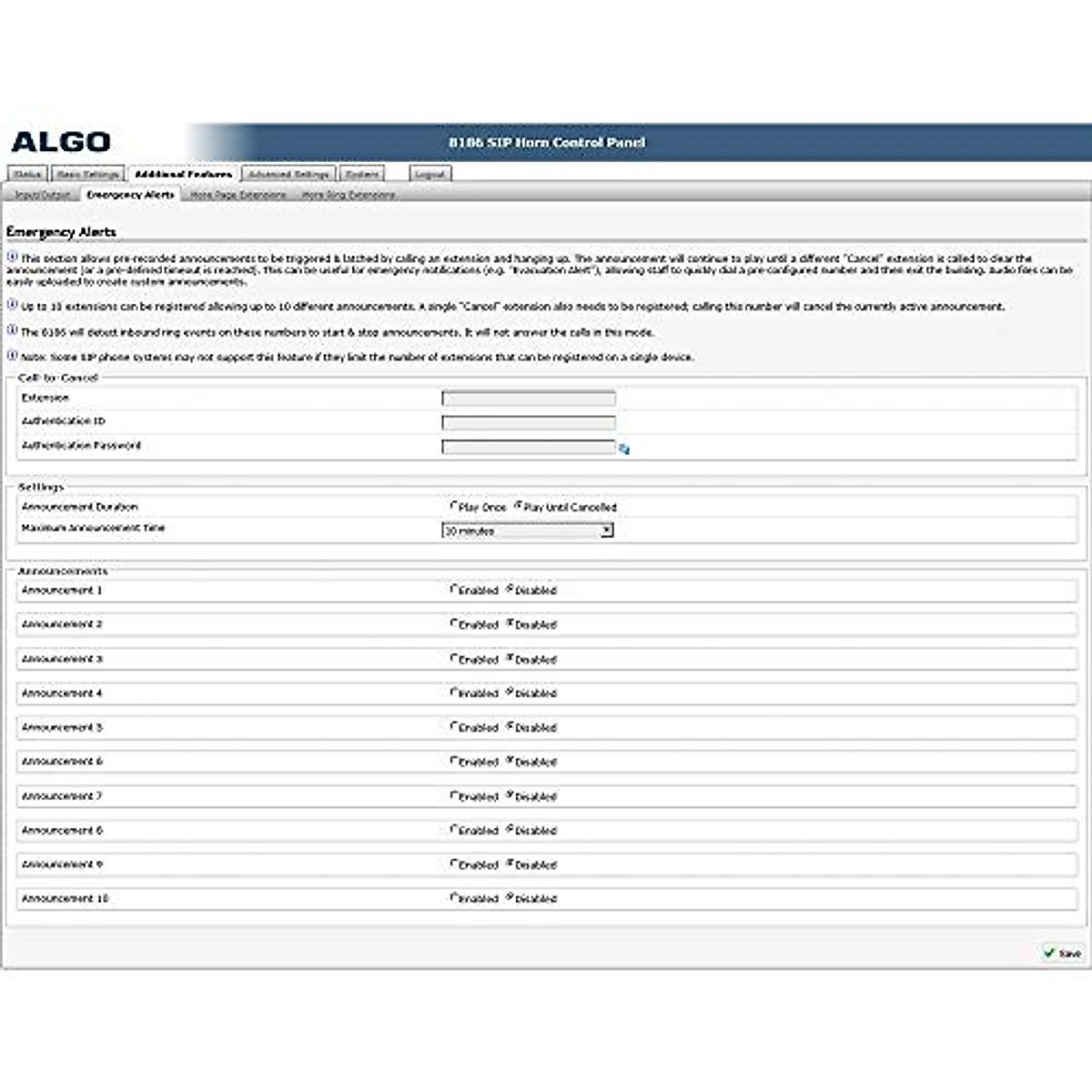 Algo 8186 SIP Paging Speaker and IP Loud Ringer
