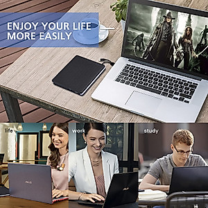 External DVD Drive, Amicool USB 3.0 Type-C CD DVD +/-RW Optical Drive USB C Burner Slim CD/DVD ROM Rewriter Writer Reader Portable for PC Laptop Desktop MacBook Mac Windows 7/8.1/10 Linux OS Apple