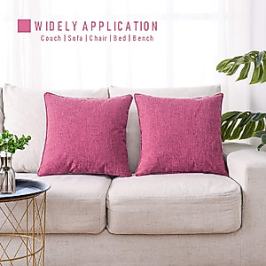 HPUK Decorative Throw Pillow Covers Set of 4 Couch Pillows Linen Cushion Cover for Couch Sofa Living Room, 18"x18" inches, Light Brown