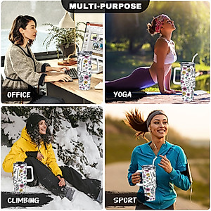 BMYDIY Mothers Day Birthday Gift for Mom Grandma, Personalized 40 Oz Tumbler with Handle and Straw, Custom Extra Large Stainless Steel Insulated Cup Coffee Mug Travel Mug with Name