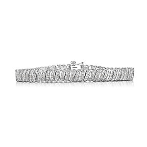 NATALIA DRAKE 1/4 Cttw Diamond S link Tennis Bracelet for Women in Rhodium Plated 925 Sterling Silver Color I-J/Clarity I2-I3