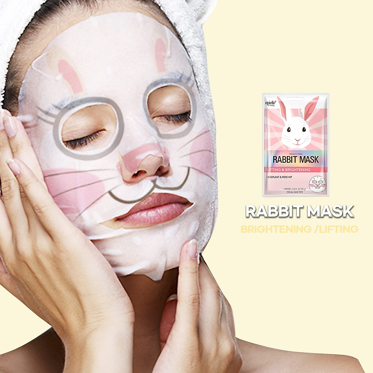 Epielle Animal Character Sheet Masks | Korean Beauty Masks for All Skin Types | Pack of 6 | Kids Face Mask, Birthday Party Gift, Girls' Night, Spa Day, Spa Night | Korean Skincare