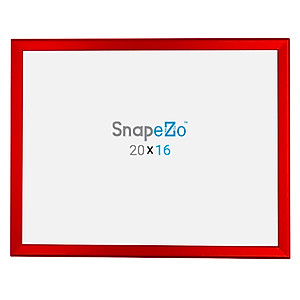SnapeZo Photo Frame 16x20, Red, 1.25 Inch Aluminum Profile, Front-Loading Snap Frame, Wall Mounting, Professional Series