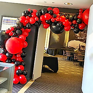 Red Black Balloon Arch Garland Kit-120pcs Red Black Balloons Setup for Baby Shower, Bridal Shower, Birthday Party, Celebrations, Aniversary