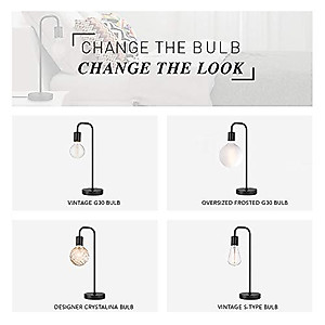 Globe Electric 12920 Holden Table Lamp, 18", Black Satin