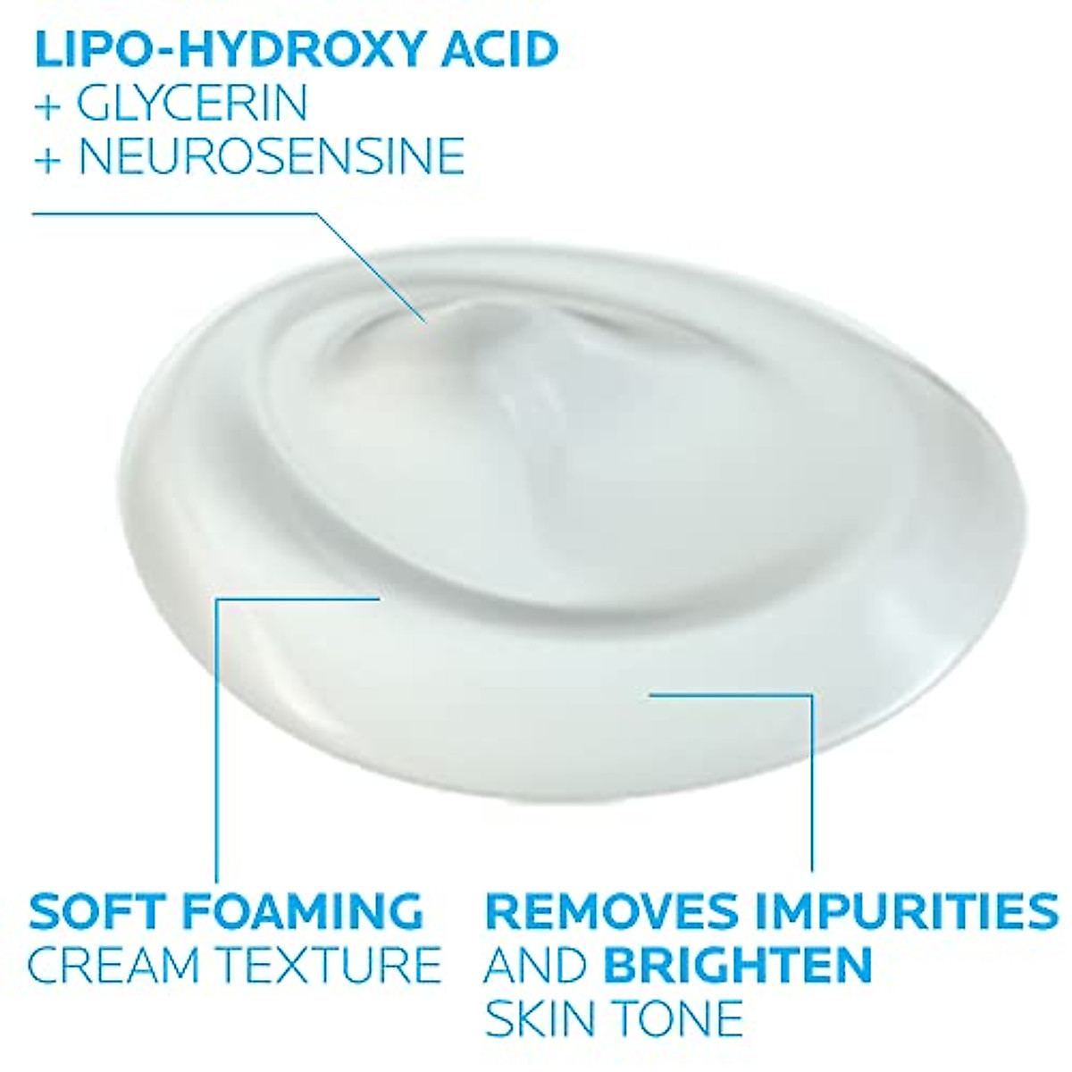 La Roche-Posay Pigmentclar Brightening Face Cleanser, Exfoliating Face Wash with LHAs, Dark Spot Remover and Skin Tone Brightening, Fragrance Free Foaming Cream Cleanser