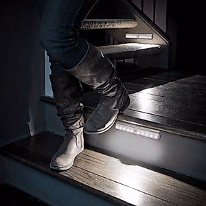 HOKOILN Motion Sensor Closet Lights, 10 LED Motion Sensor Lights, Stick-on Anywhere Battery Operated Night Light Bar, Safe Lights for Closet Cabinet Wardrobe Stairs, 3 Pack