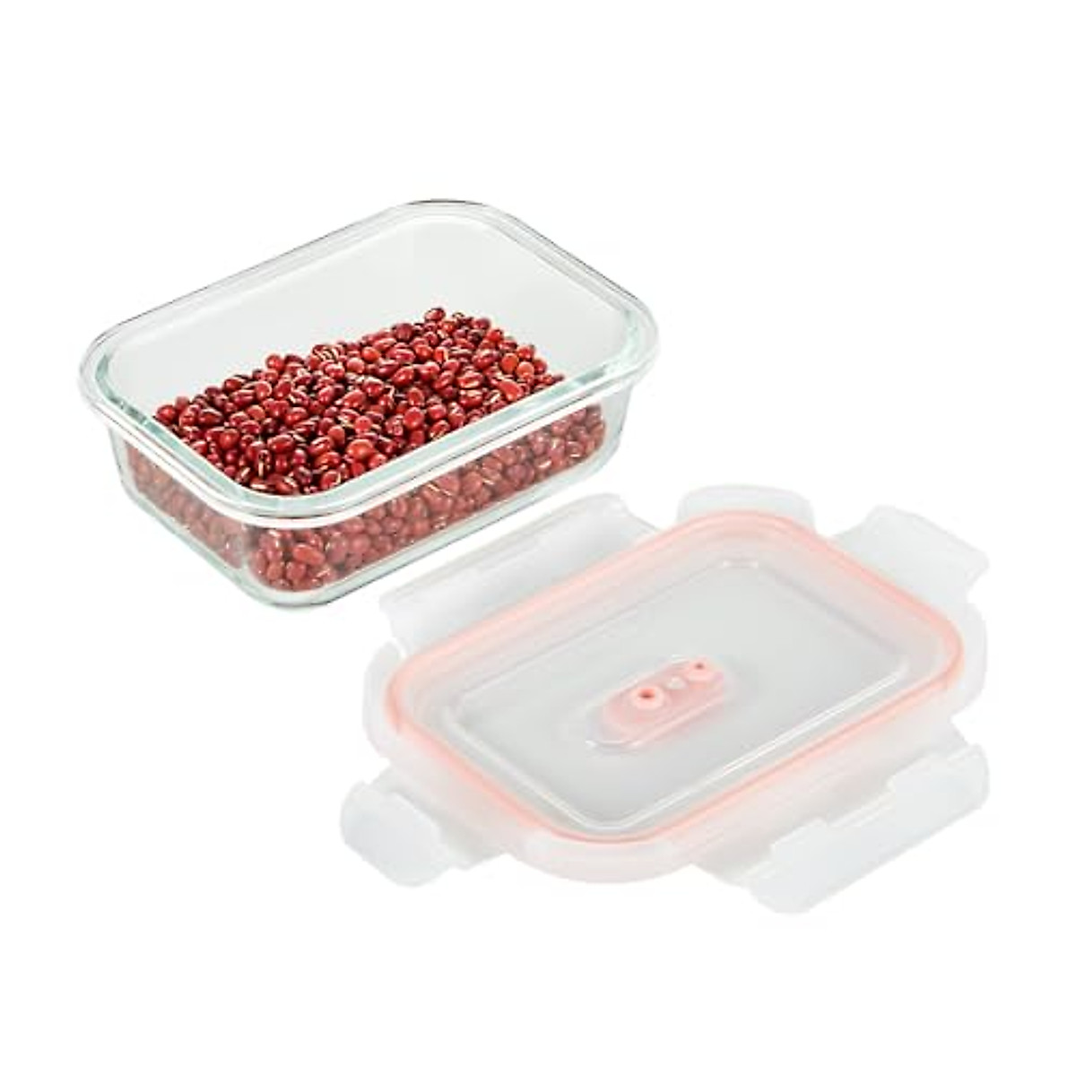 DASAAN 24-Piece Glass Food Storage Containers Set with Airtight lid, Glass Meal Prep Containers, Easy Stack Containers, Durable Glass Container-From Fridge directly to Oven and Dishwasher Safe (Pink)