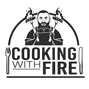 Miguel Raya's COOKING WITH FIRE 8 Inch Chef's Knife High Carbon 7Cr17MoV Stainless Steel With Pakkawood Handle Multipurpose Chef Knives For Home Kitchen, Camping and Outdoor BBQ