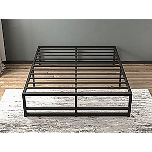 IMUsee 14'' Metal Platform Queen Bed Frame with Strong Steel Slats Support / Sufficient Storage Space / Mattress Foundation / No Box Spring Needed / Easy Assembly