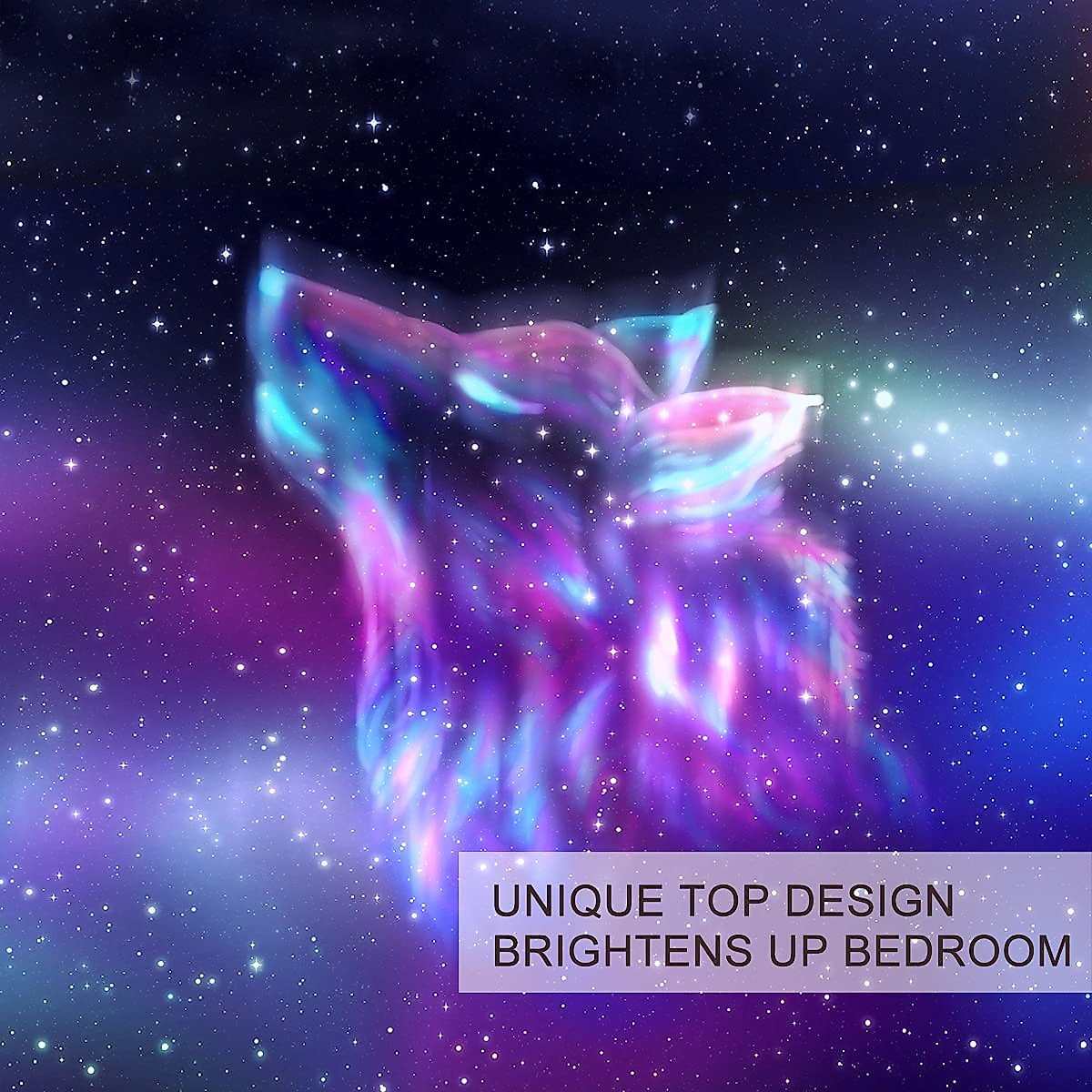 BlessLiving Howling Wolf Duvet Cover King Purple Galaxy Pattern Printed Colorful Space Bedding Quilt Cover and 2 Pillow Shams for Boys Kids Teens 3 Piece Soft Comforter Cover