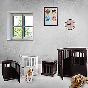 Casual Home Wooden Large Pet Crate, End Table, (Black, 24"W x 36.5"D x 29.25"H)