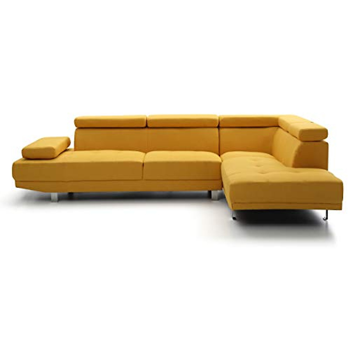 Glory Furniture Riveredge , Yellow Sectional (2 Boxes), 28"H X 109"W X 34"D,