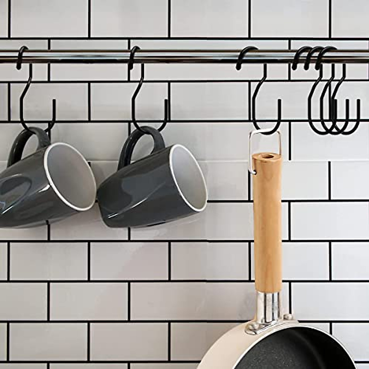 10 Pack Purse Hanger for Closet, S Hooks Twist Design Bag Hanger , Large Size Closet Rod Hooks for Hanging Purses, Belts,Handbags, Scarves, Hats,Clothes, Pans and Pots(Silver)